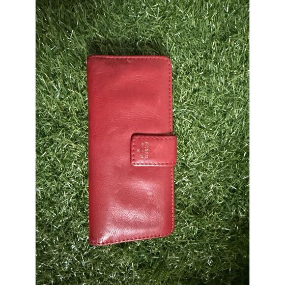 Fossil | Bags | Vintage Fossil Madison Tab Burgendy Maroon Red Pebbled ...